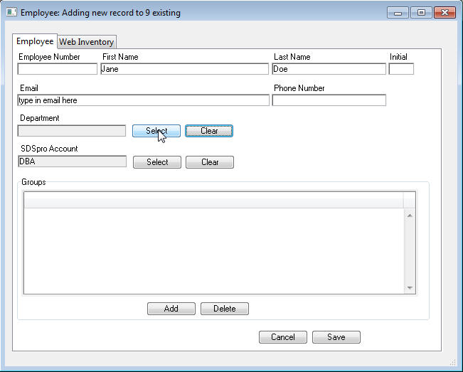 Admin > Human Resources > Employees